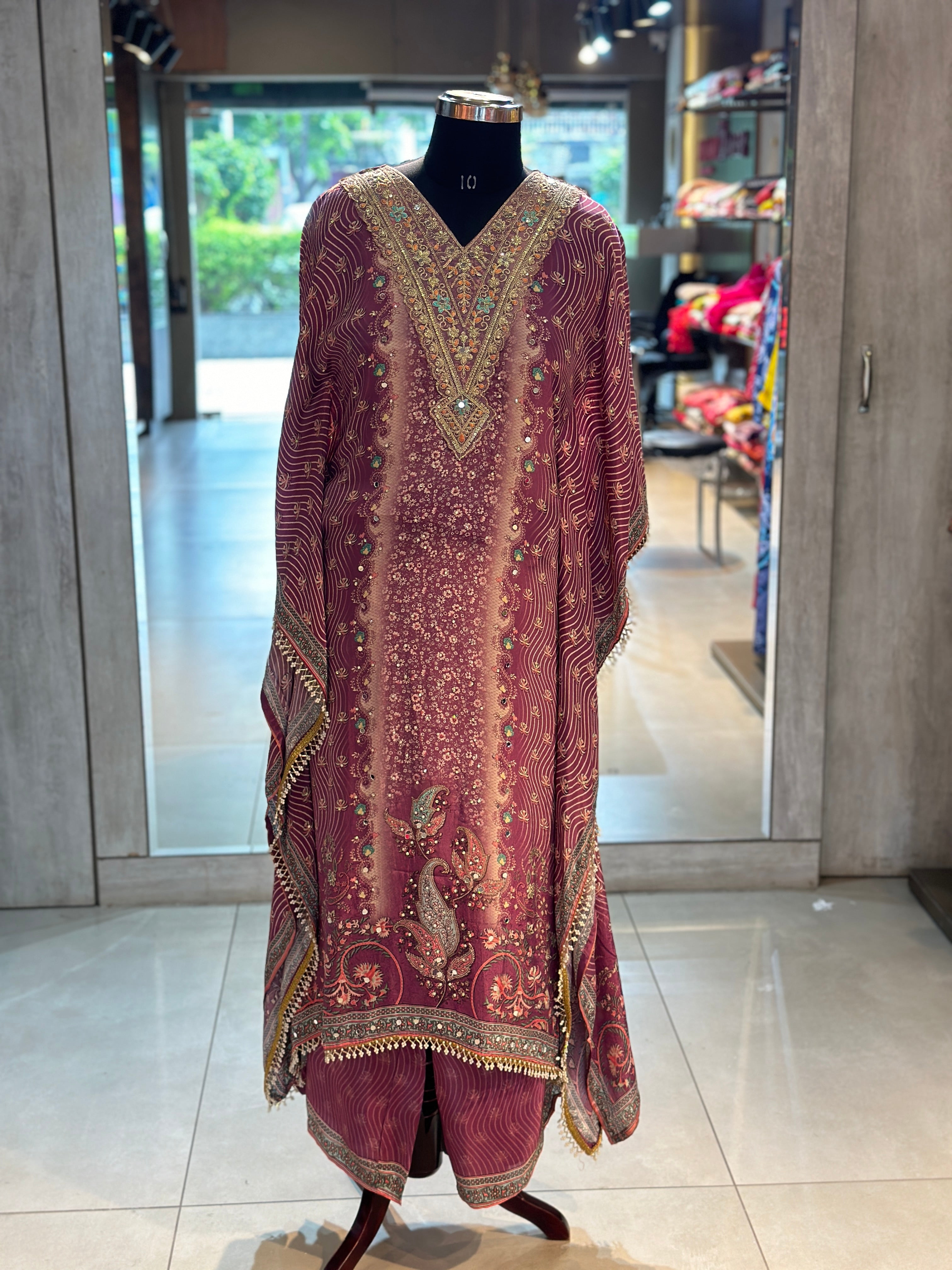 PURE CREPE KAFTAN SET – SEEMA & SUMAN