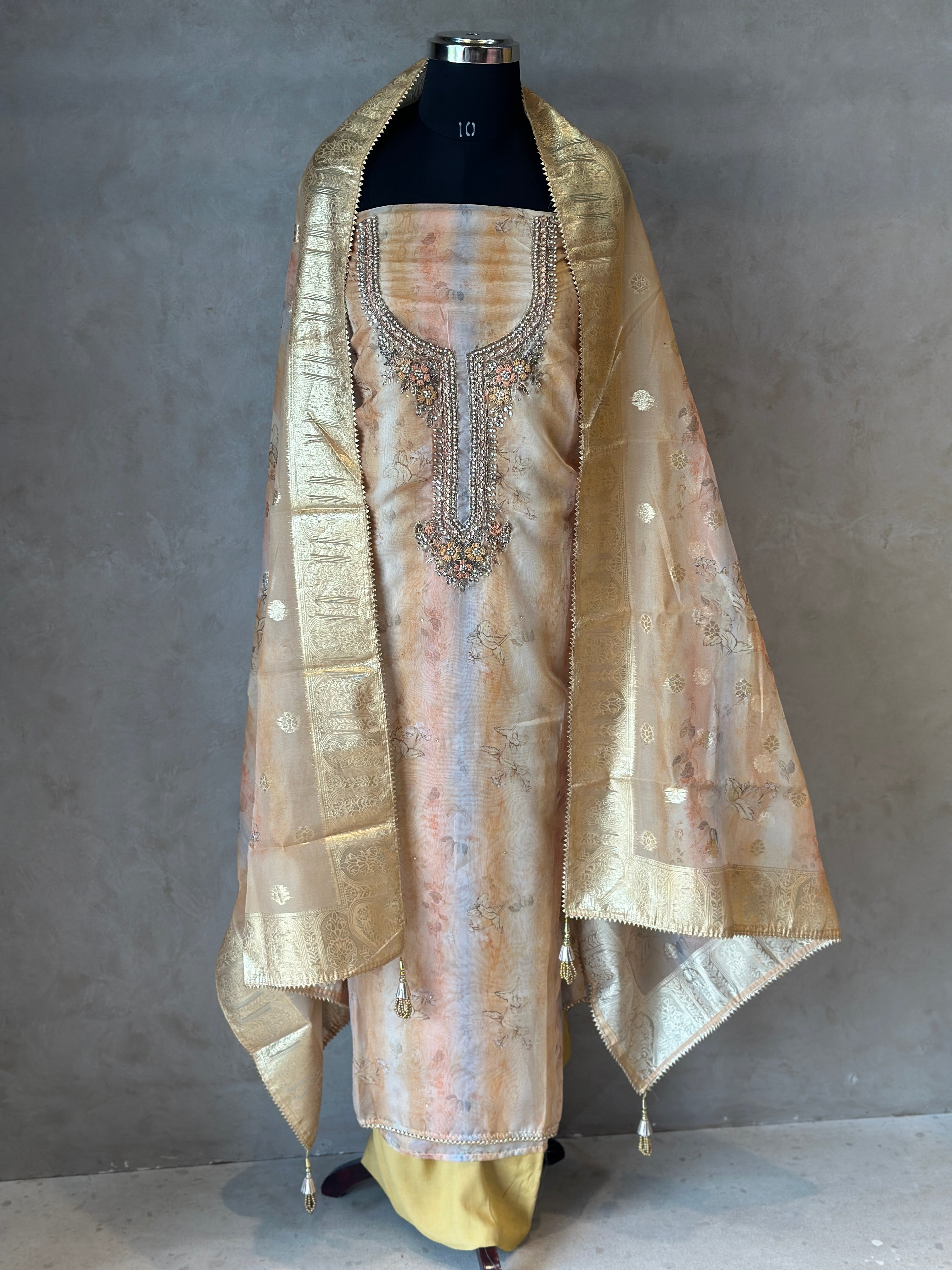 PURE ORGANZA HANDWORK SUIT SET – SEEMA & SUMAN