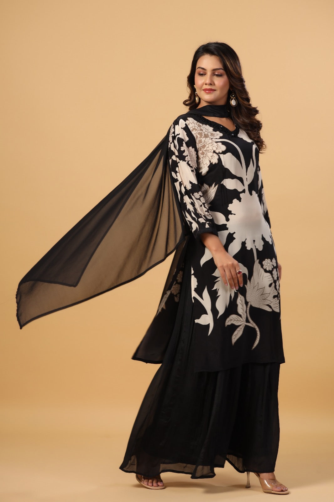 PURE MUSLIN PLAZO SET – SEEMA & SUMAN