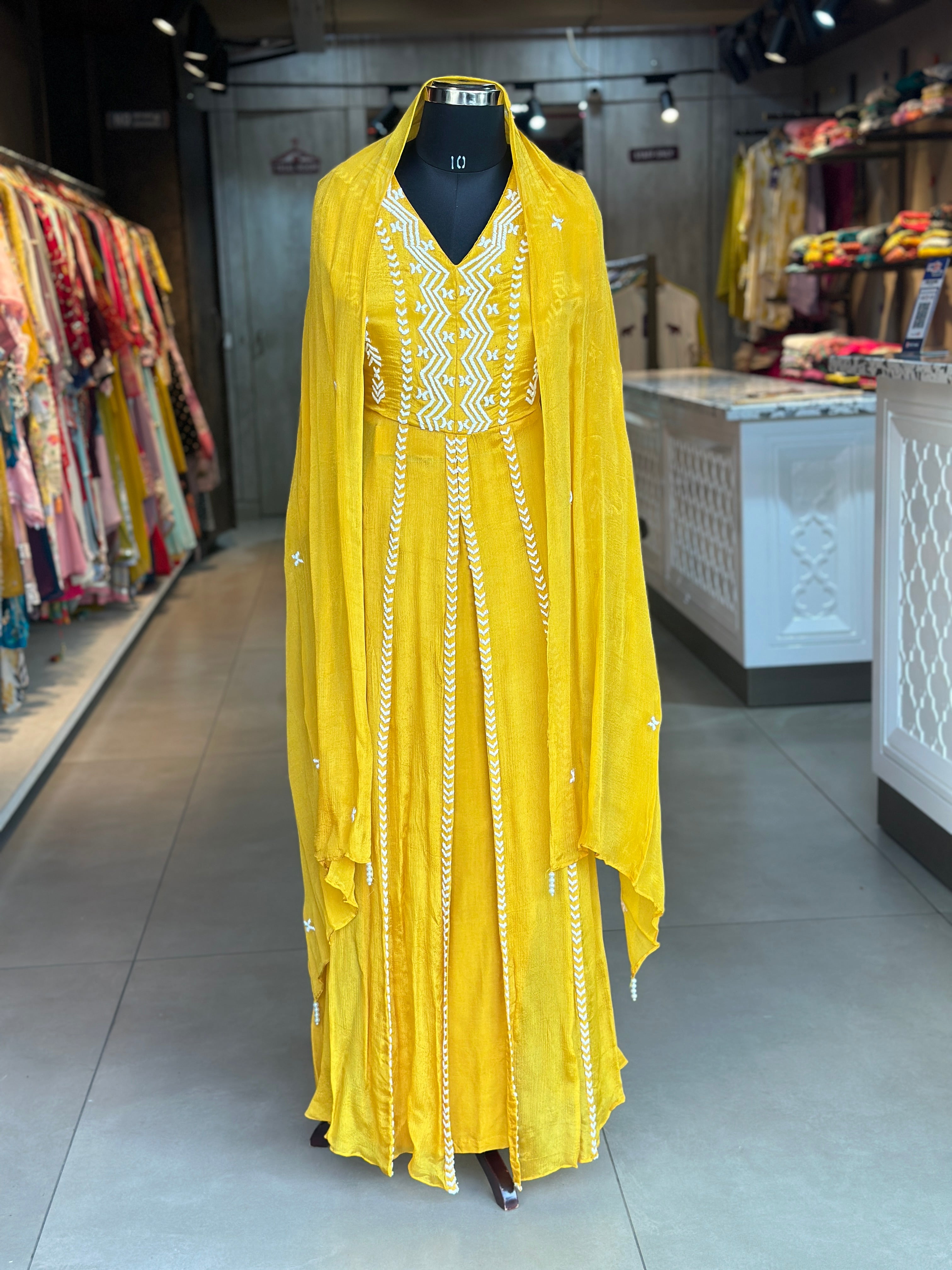 PURE CHINON FORNT CUT SUIT SET – SEEMA & SUMAN