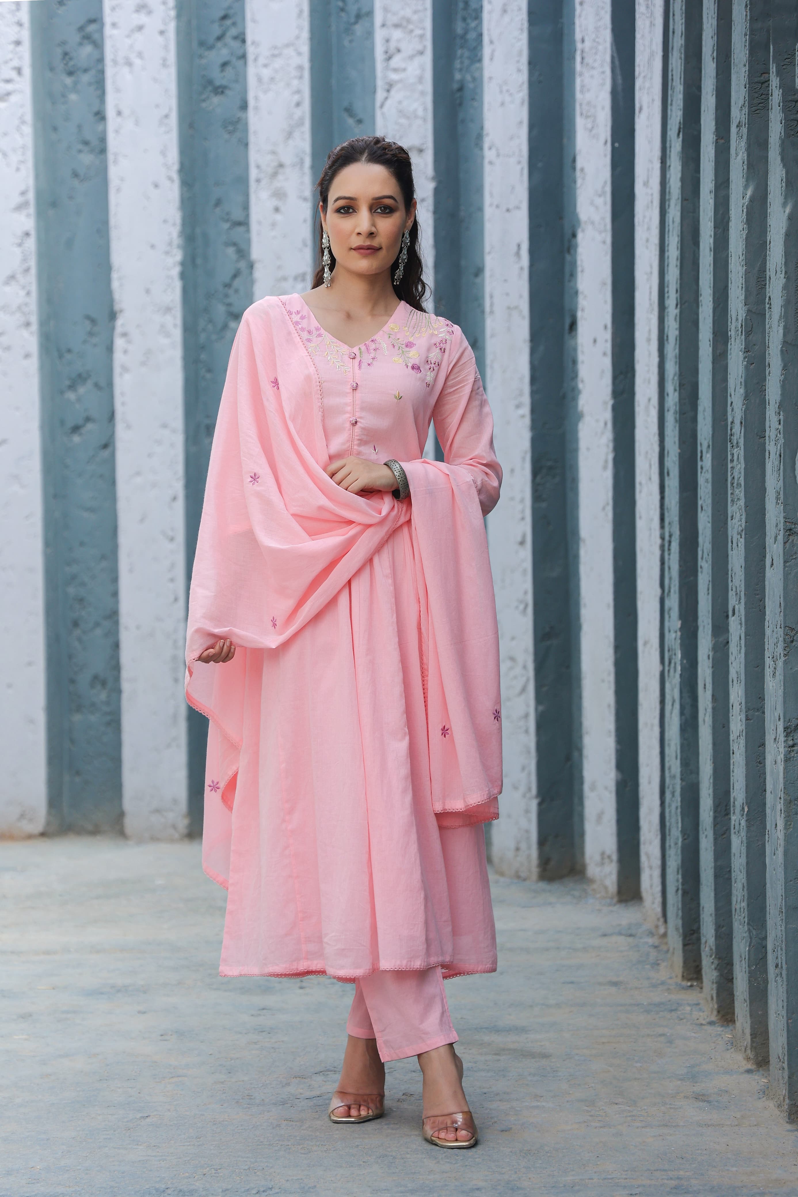 BEAUTIFUL MUL COTTON EMBROIDERED SUIT SET – SEEMA & SUMAN